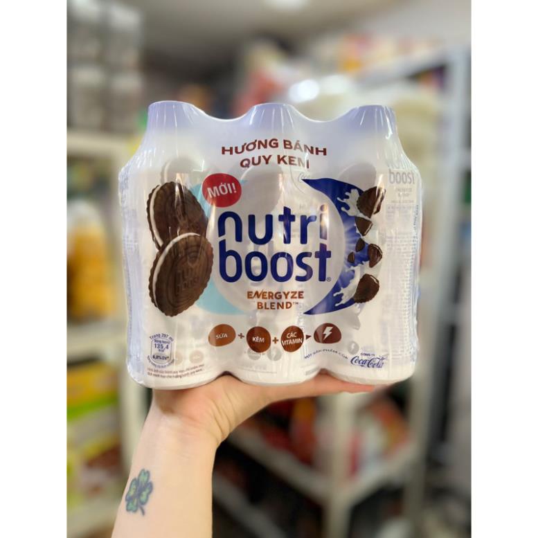 [ Mới ] Lốc 6 Chai Nước Ngọt NutriBoost Hương Bánh Quy Kem Chai 297ml ...