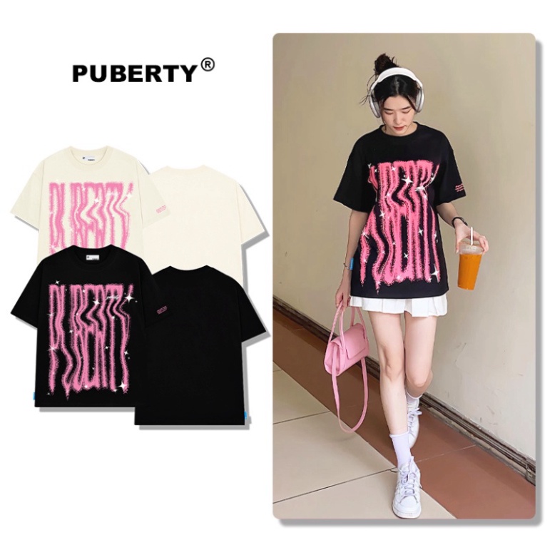 Áo thun unisex oversize local brand PUBERTY WINDING TEE | Shopee Việt Nam