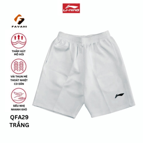 Quần Short Cầu Lông LINING QFA29 Trắng Thi Đấu Cho Nam Dùng Trong Tập ...