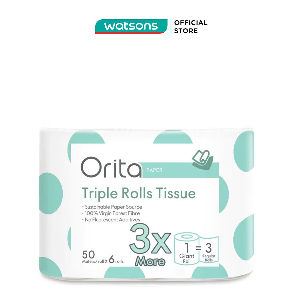 Giấy Cuộn Orita Triple Rolls Tissue 50meters 6 Rolls | Shopee Việt Nam