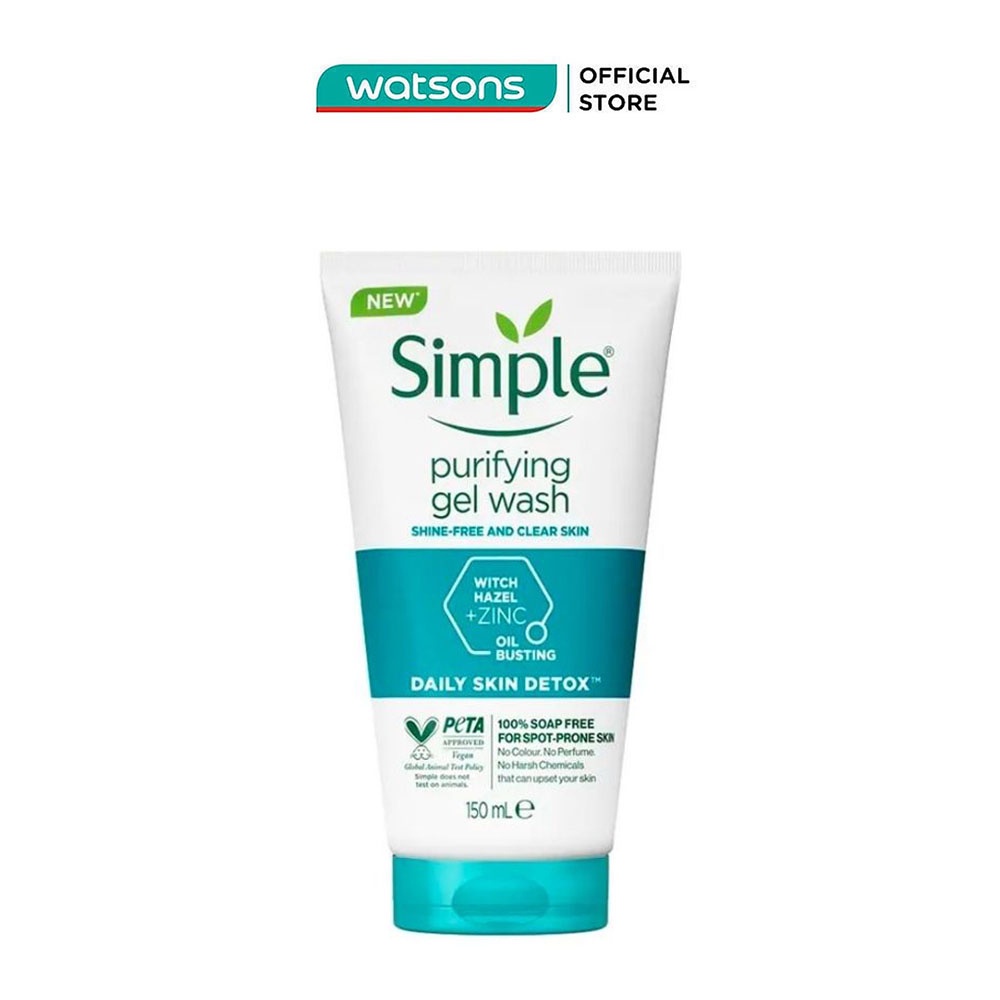 Gel Rửa Mặt Simple Purifying Daily Skin Detox Dành Cho Da Dầu và Da ...
