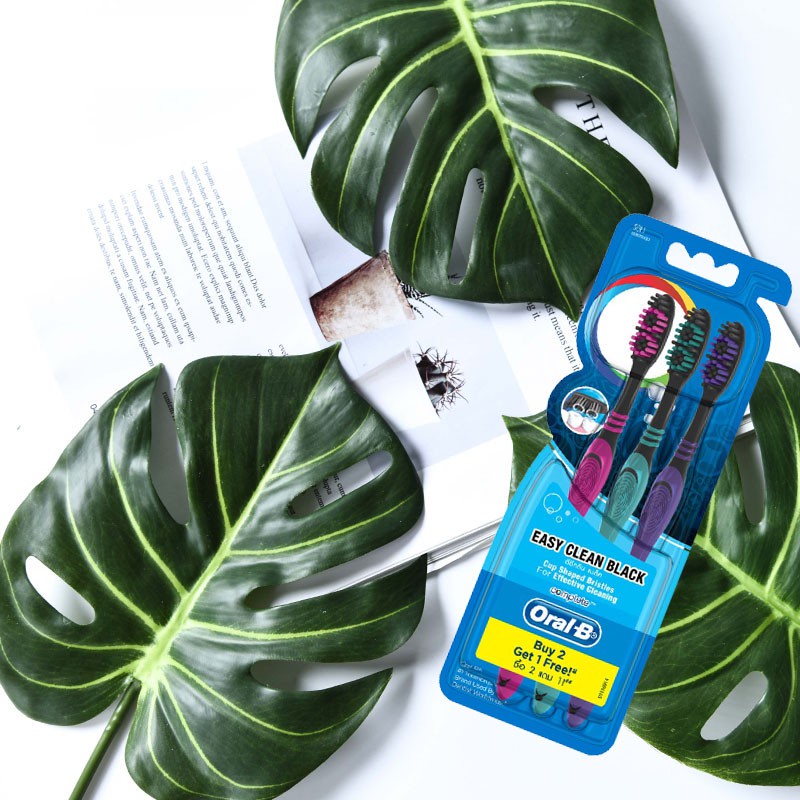 Bàn Chải Đánh Răng Oral-B Easy Clean Đen vỉ 3 | Shopee Việt Nam