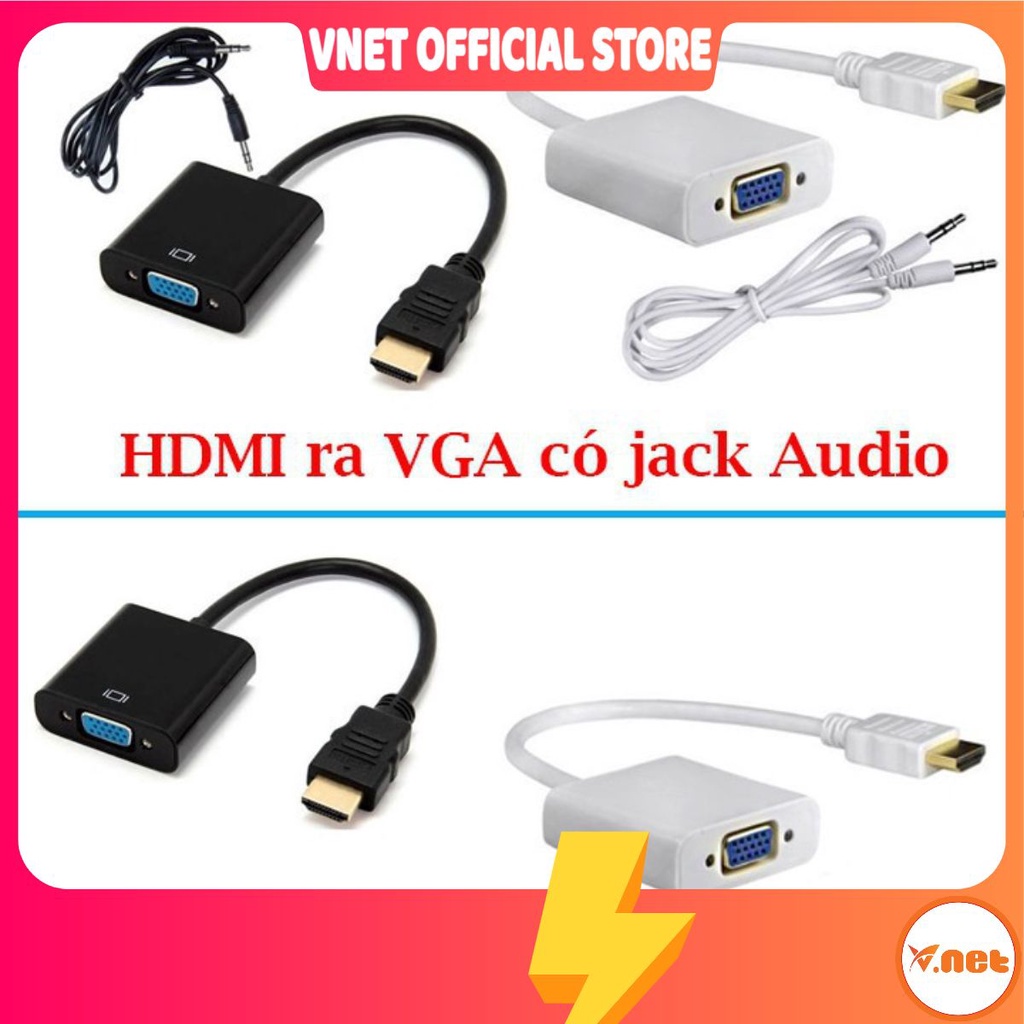 Cáp chuyển đổi HDMI to VGA, Micro HDMI sang VGA Audio, Dây chuyển đổi HDMI ra VGA 1.8M chất ...