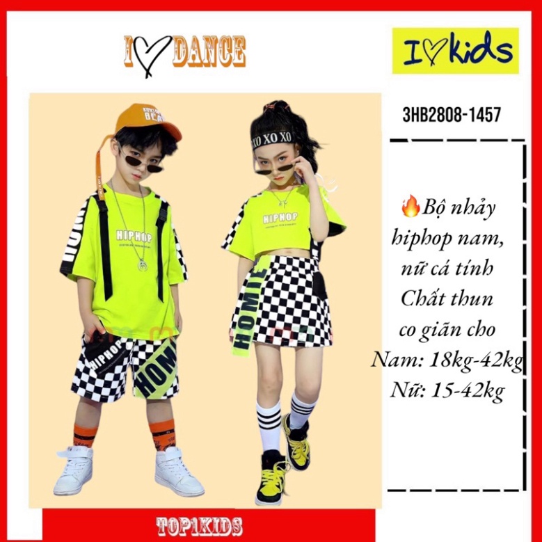 [9Kids] Set váy bé gái áo croptop phần chân váy liền chip bé học nhảy ...