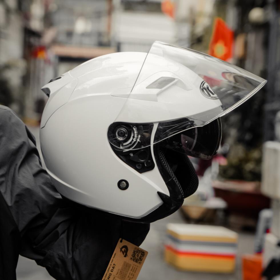 Mũ Bão Hiểm KLT 3/4 2 Kính Trắng Trơn Chính Hãng - Tapu Shop Helmet ...