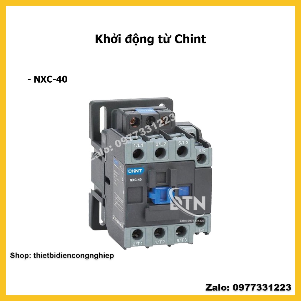 Chint Khởi động từ Chint Contactor 3P 40A NXC-40 chịu tải động cơ lên tới 18,5KW (hàng chính ...