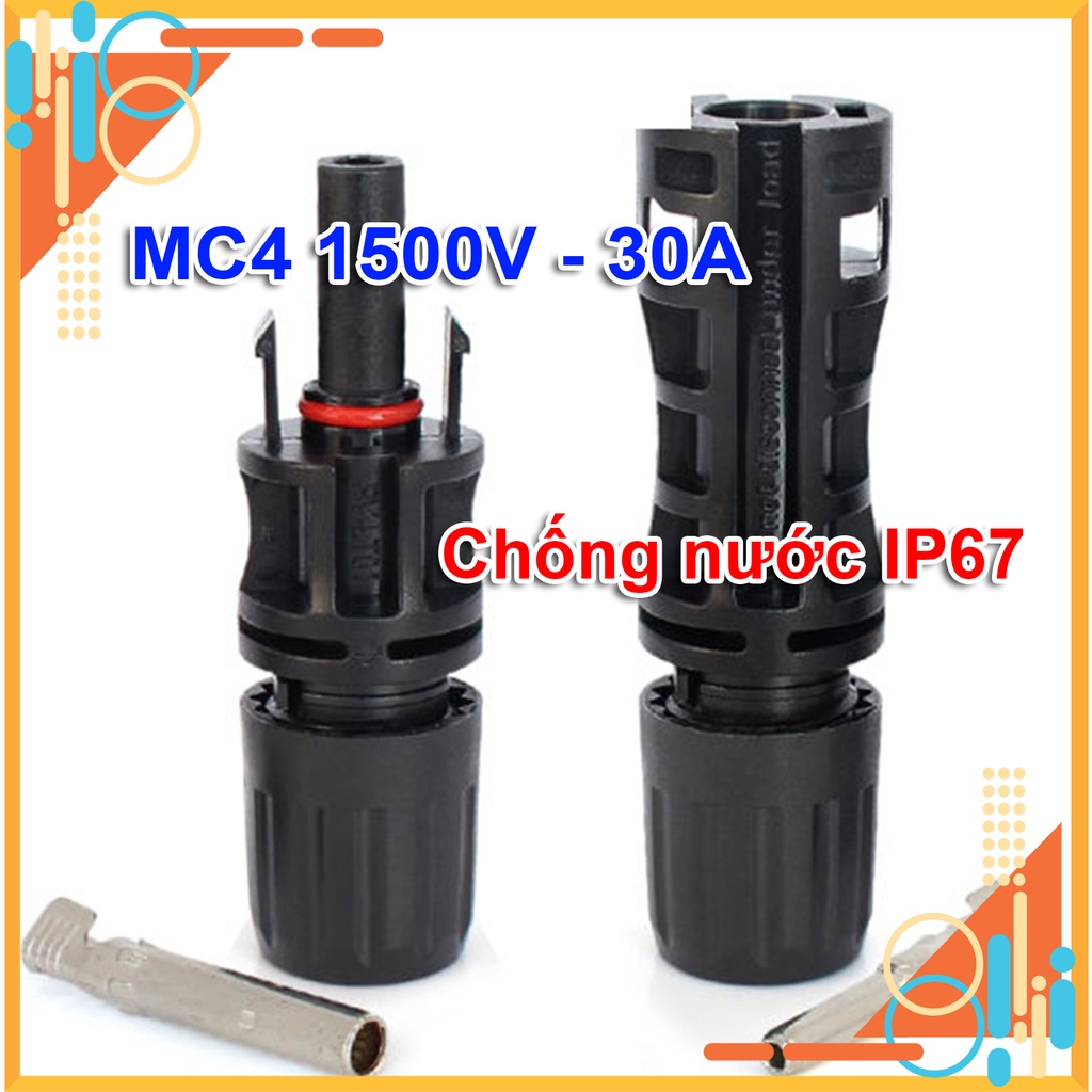 Jack Cút MC4 1500V 30A kết nối tấm pin năng lượng mặt trời chất lượng cao chống nước IP67 Đầu ...