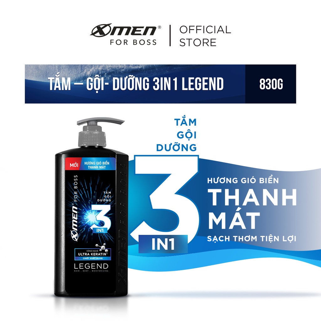 Tắm-gội-dưỡng 3in1 X-Men for Boss hương gió biển thanh mát Legend 830g ...