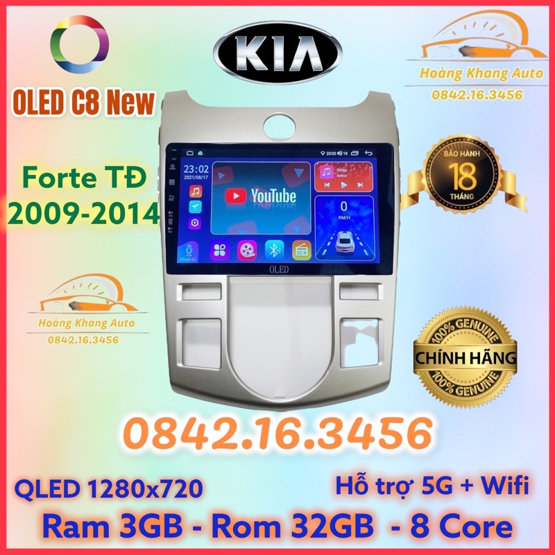 Màn hình android OLED C8 New theo xe Forte 2009 - 2014 Đh tự động kèm ...