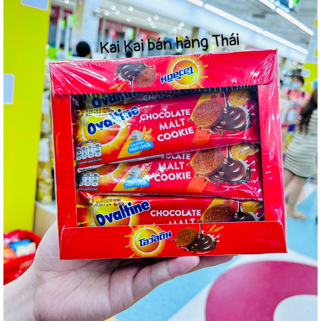 Bánh Quy Cookie Ovaltine Thái Lan nhân Socola ngon lắm Lốc 12 thanh ...