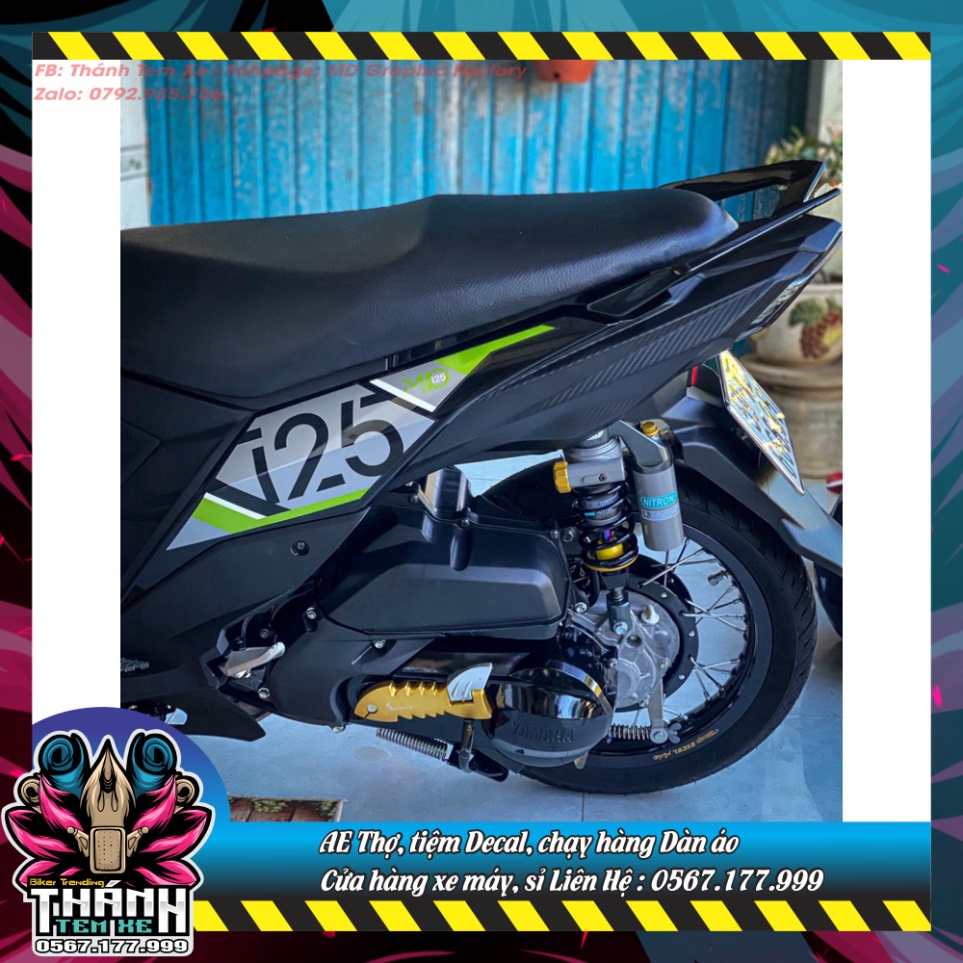 [Siêu Sale] Tem rời MIO M3 125 - mẫu zin xanh lá bạc cho xe đen - tem ...