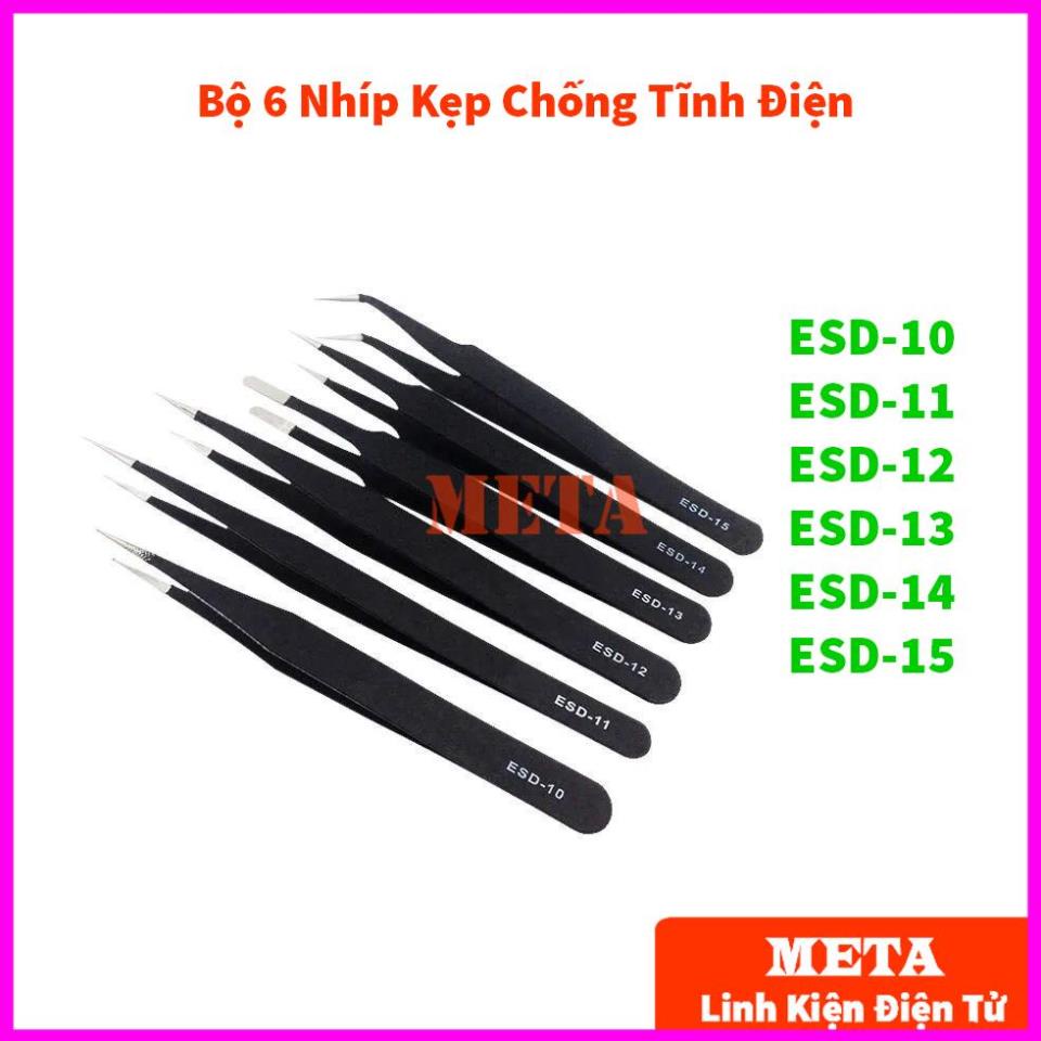 Bộ 6 Cây Nhíp Kẹp Linh Kiện Điện Tử Chống Tĩnh Điện Màu Đen - ESD10 ...