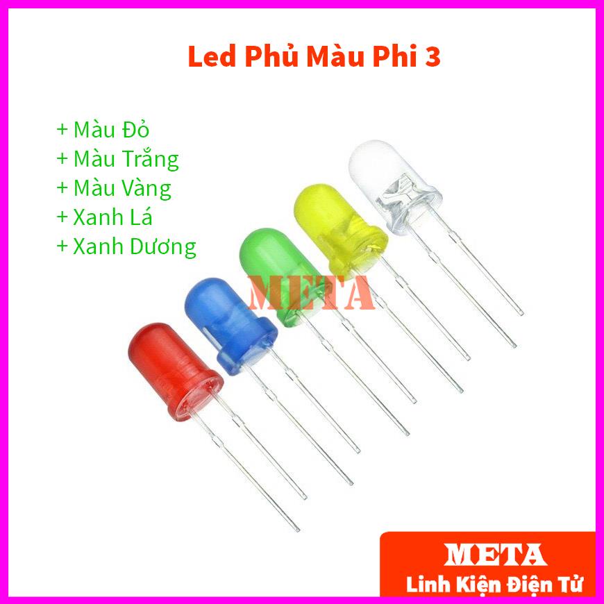 [Gói 10 Con] Led Phủ Màu 3mm gồm 3 Màu Đỏ, Vàng, Xanh Lá - Led F3, Led ...