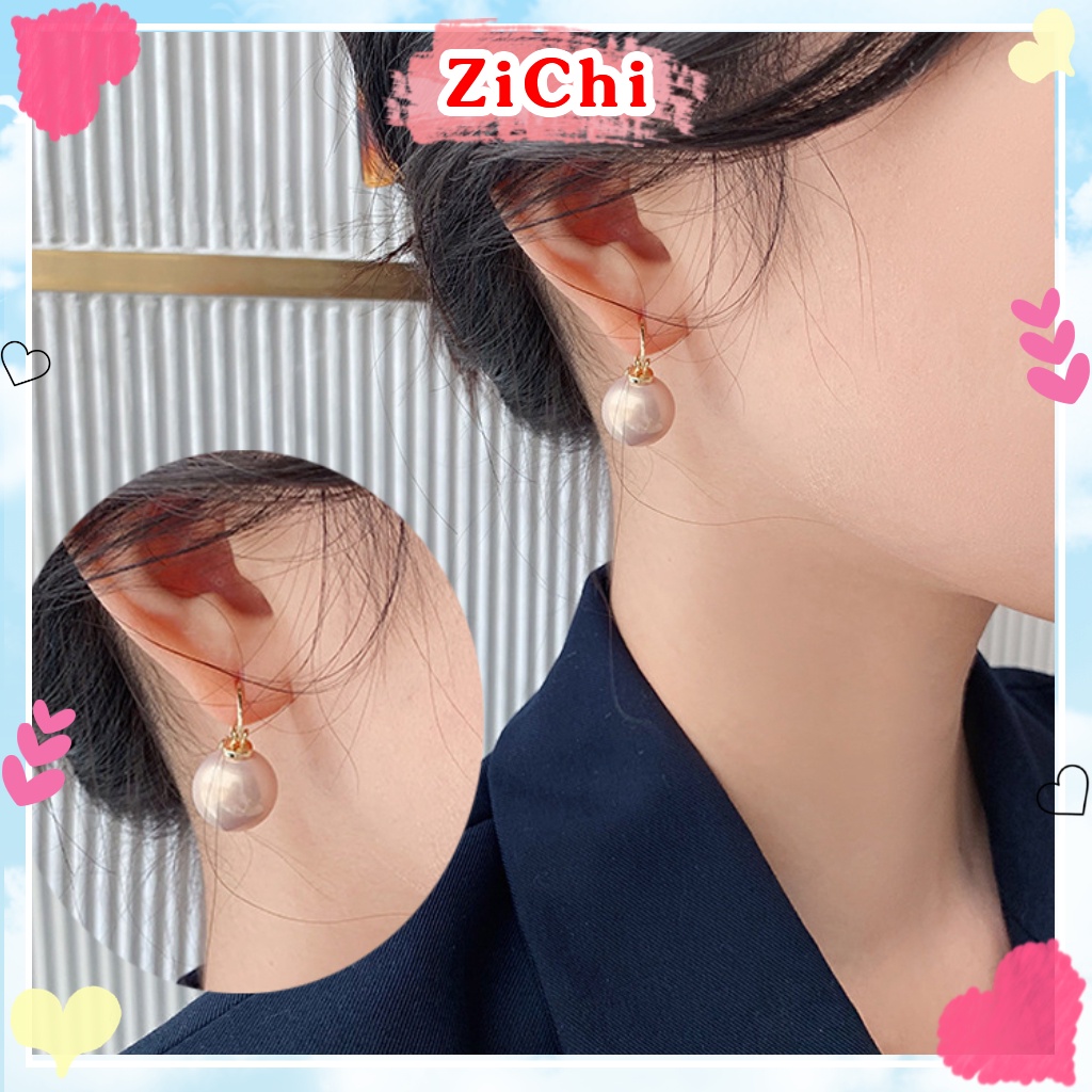 Hoa tai đính ngọc lớn sanh chảnh phong cách Hàng quốc dành cho nữ ZICHI HT19 | Shopee Việt Nam