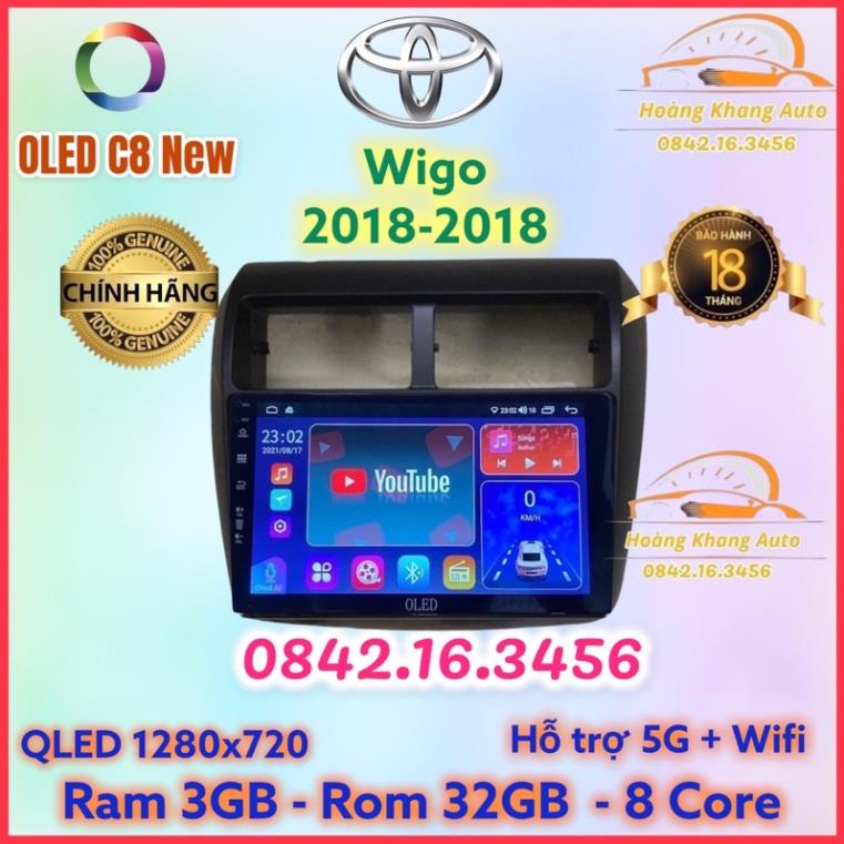 Màn hình android OLED C8 New theo xe Wigo 2018 - 2019 kèm dưỡng và jack ...