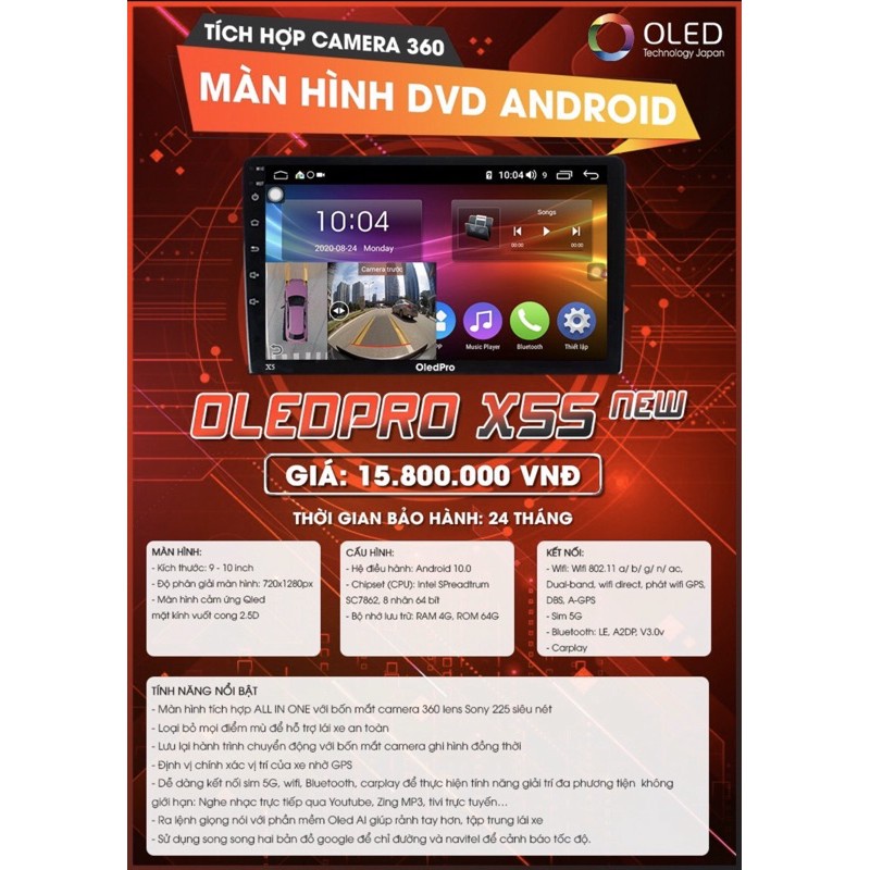 Màn hình android OLED PRO X5s New - liền camera 360 | Shopee Việt Nam
