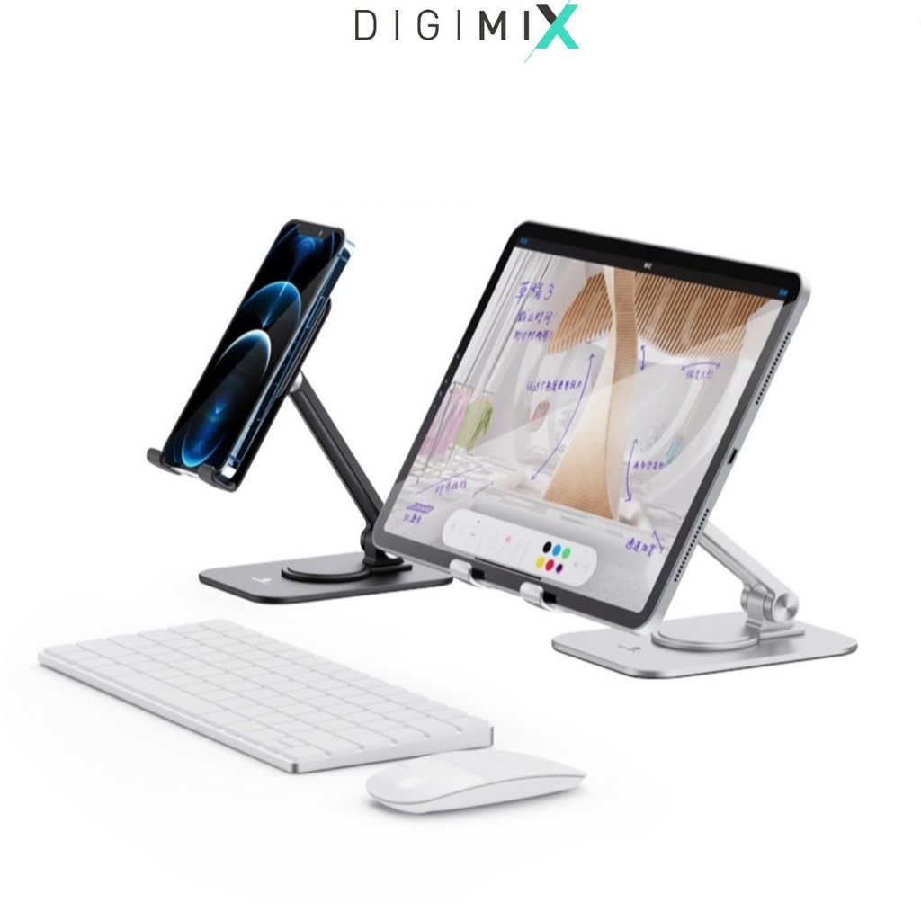 DIGIMIX | L05 Đế nâng máy tính bảng, giá đỡ công thái học chân xoay 360 độ cho iPad Surface ...