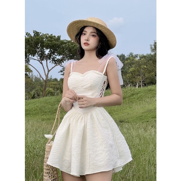 Váy Xoè Viền Dây Bính Jolie Dress Minissy By Krissy | Shopee Việt Nam