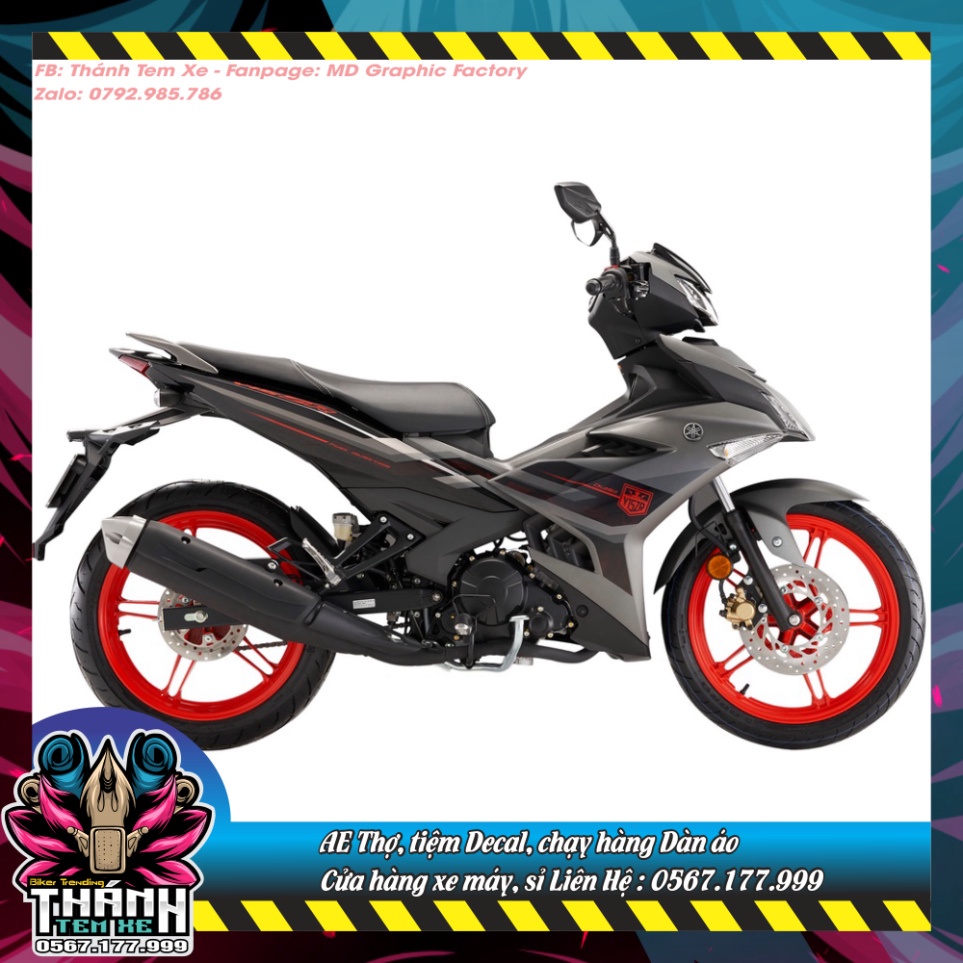 Tem Rời Dán Xe Exciter 150 Mẫu Y15ZR 2022 Zin New Xám Đỏ Đen Cực Hot, Hàng 3 Lớp Chất Lượng Cao ...