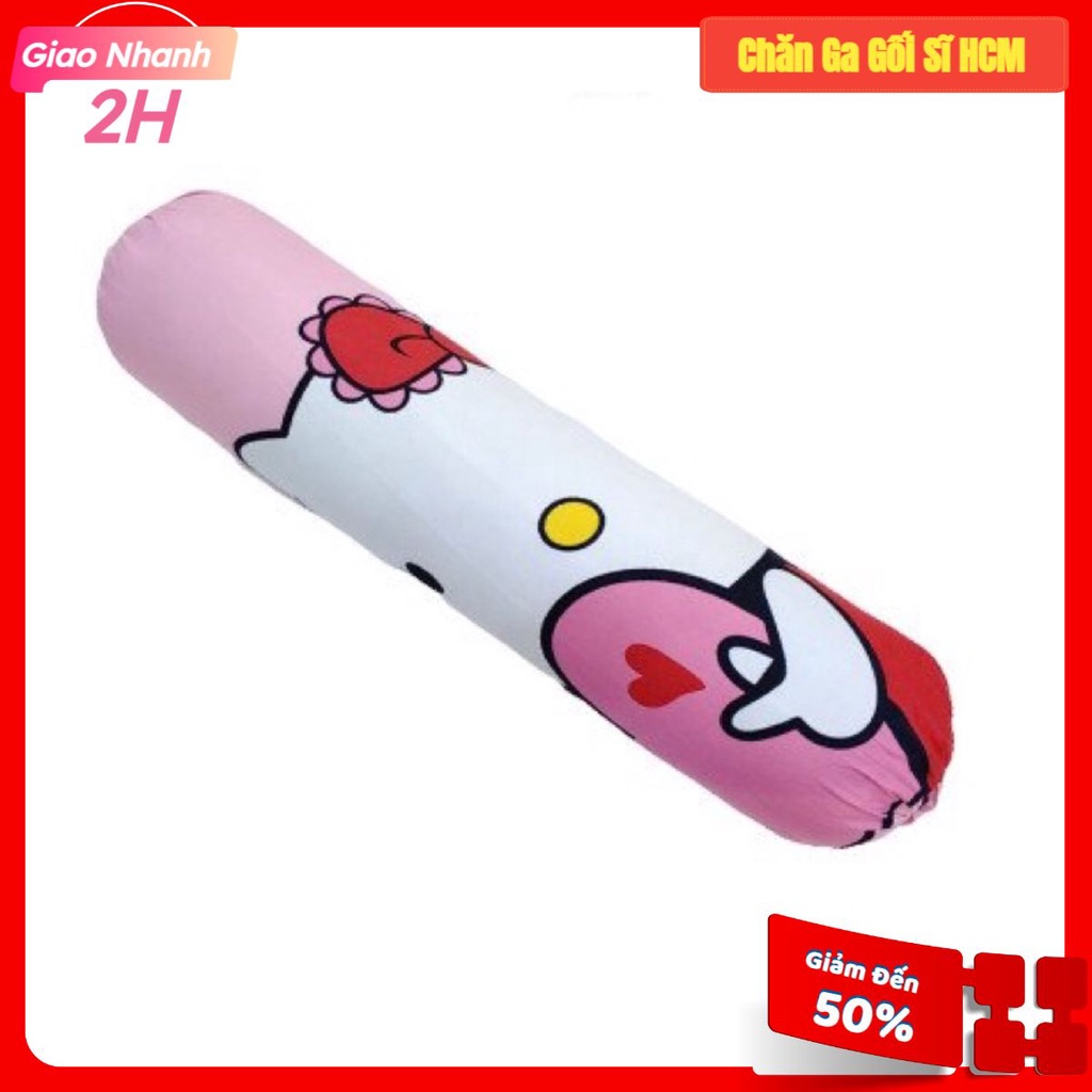 Vỏ gối ôm 35x100cm Cotton Poly, Bao gối ôm không lo bai xù Hello Kitty ...