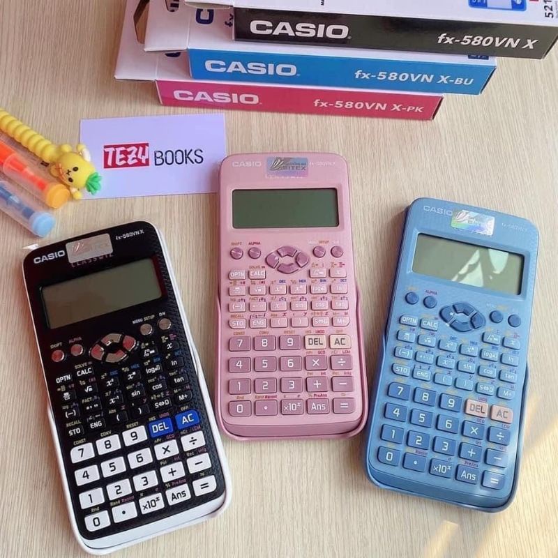 Máy tính casio Fx-580VNX (Đầy đủ màu sắc: Đen(trắng),Hồng,Xanh)hàng ...
