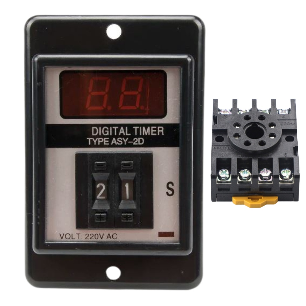 Timer ASY-2D điện tử hiển thị 2 số lắp ngoài tủ, công tắc thời gian có ...