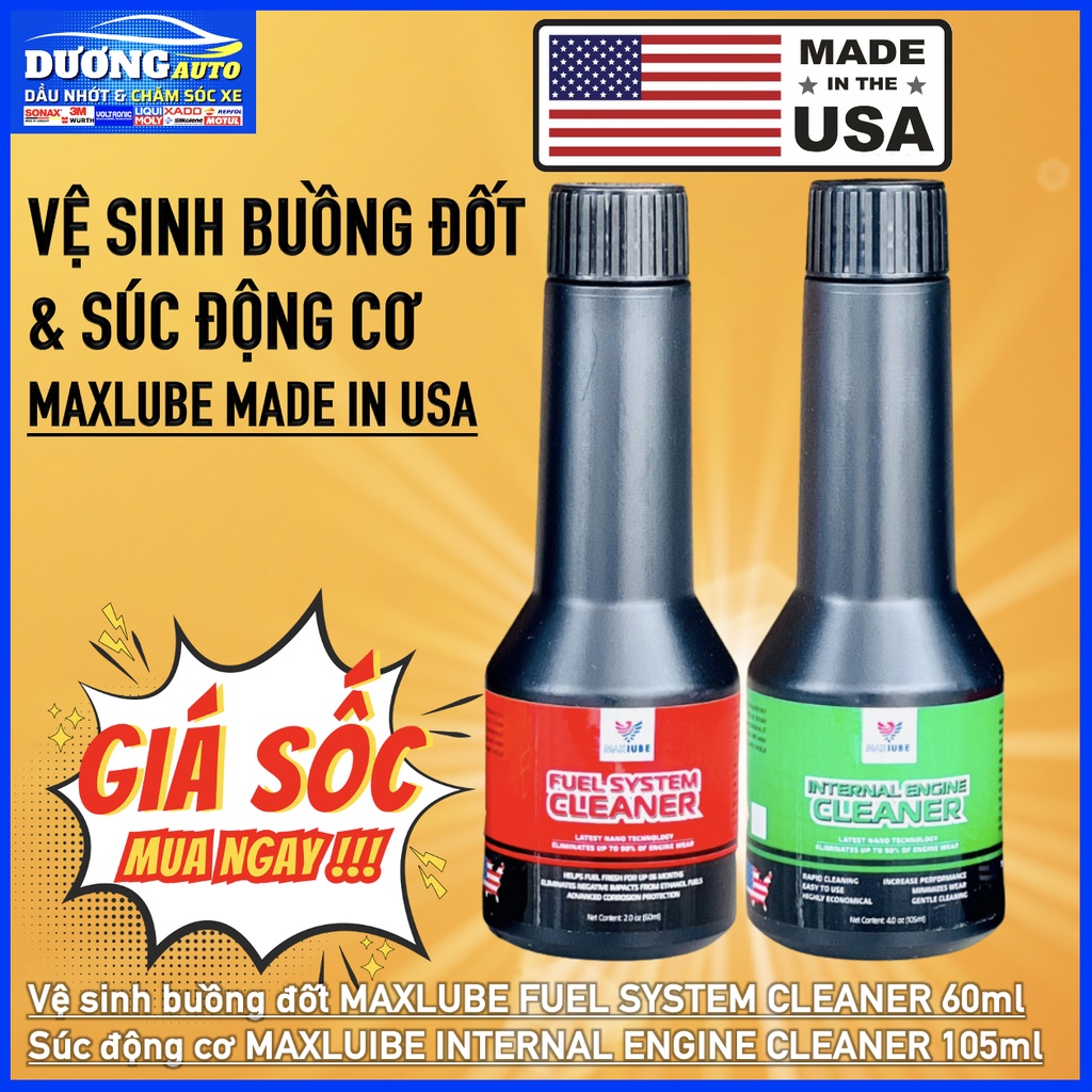 Phụ Gia Vệ Sinh Buồng Đốt Maxlube Fuel System Cleaner 60ml & Súc Động ...
