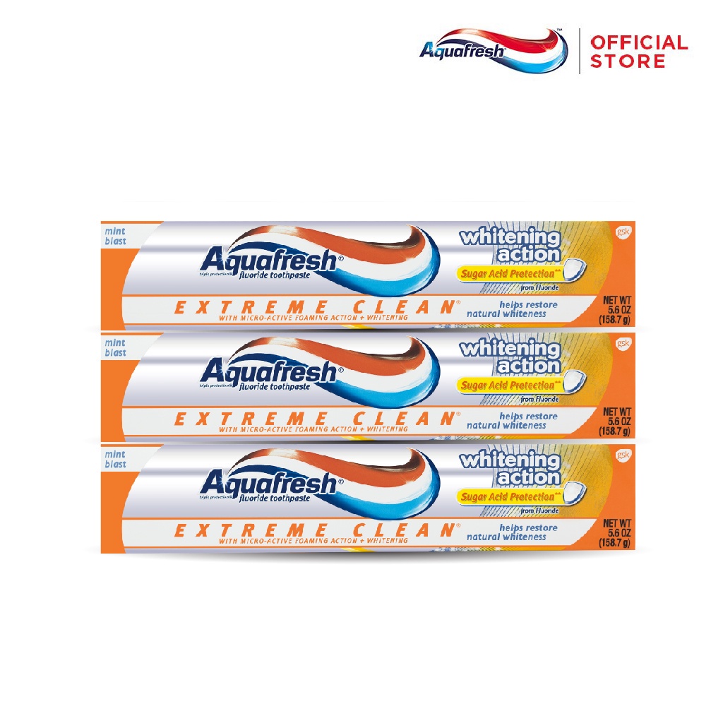 Bộ 3 Kem đánh răng Aquafresh EXTREME CLEAN WHITENING 158.7g/tuýp ...
