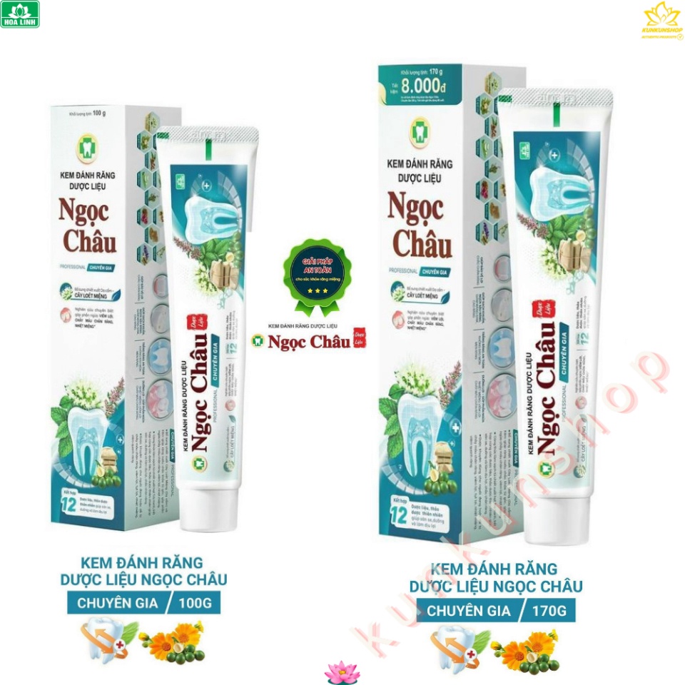 [HCM] Kem đánh răng dược liệu NGỌC CHÂU CHUYÊN GIA 100g, 170g mẫu mới đặc biệt ngừa sâu răng ...