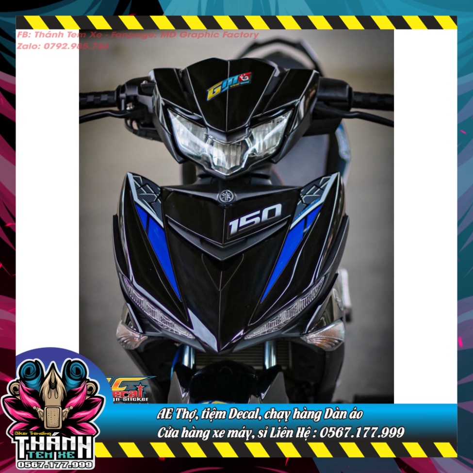 Tem Rời Dán Xe Exciter 150 Mẫu Chữ Y15ZR Xanh Đen Cực Đẹp, Hàng 3 Lớp Chất Lượng Cao [TTX ...