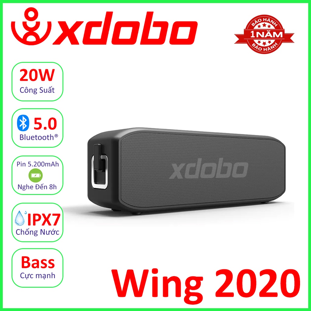 Loa Bluetooth 5.0 XDOBO WING 2020 Công Suất 20W, Chống Nước IPX7, Pin 5200mAh Nghe Đến 8 Giờ, Hỗ ...