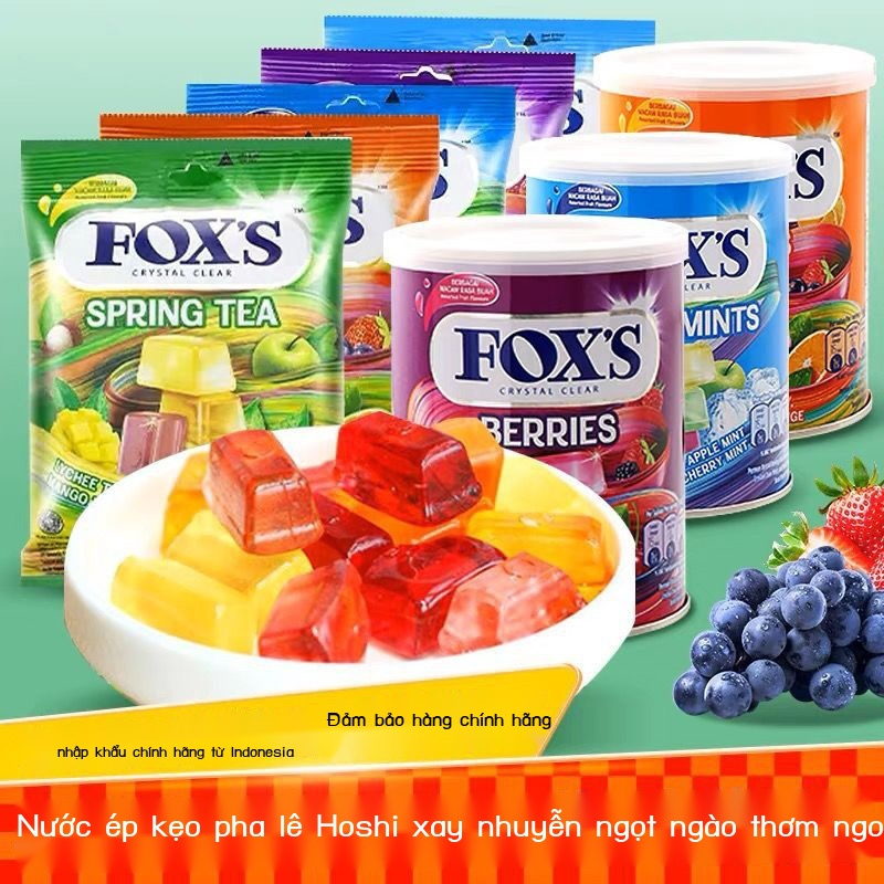 Kẹo pha lê nhập khẩu Indonesia Fox đóng gói 90g cứng trái cây các loại | Shopee Việt Nam
