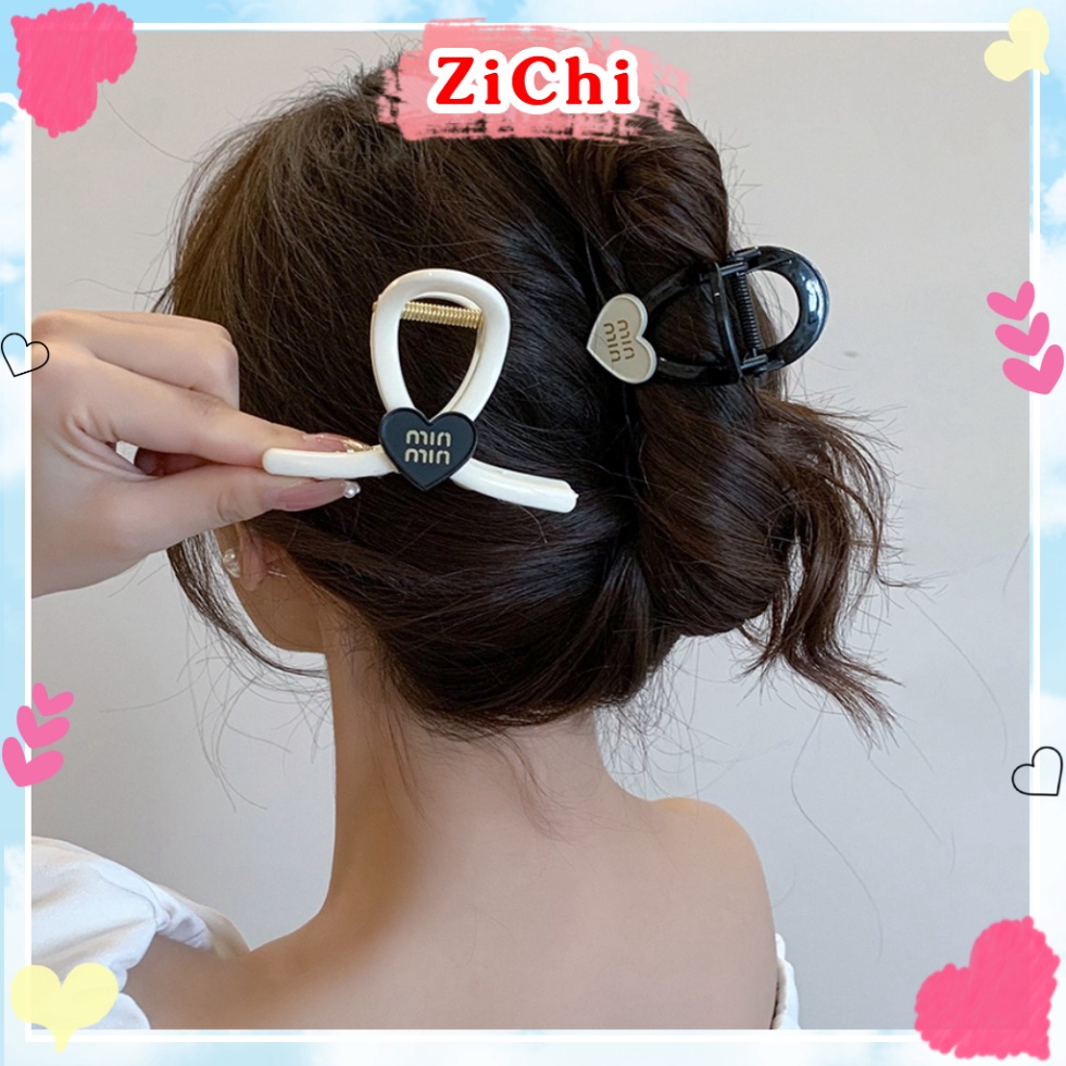 Kẹp tóc nhựa đính trái tim minmin siêu dễ thương phong cách Hàn Quốc dành cho nữ Zichi KN2 ...
