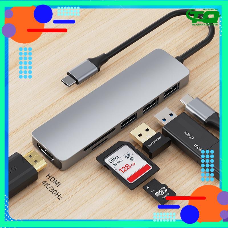 [Type C 6 in1] Bộ Chuyển Đổi Đa Năng USB Type C 6 in 1 Adapter | Shopee ...