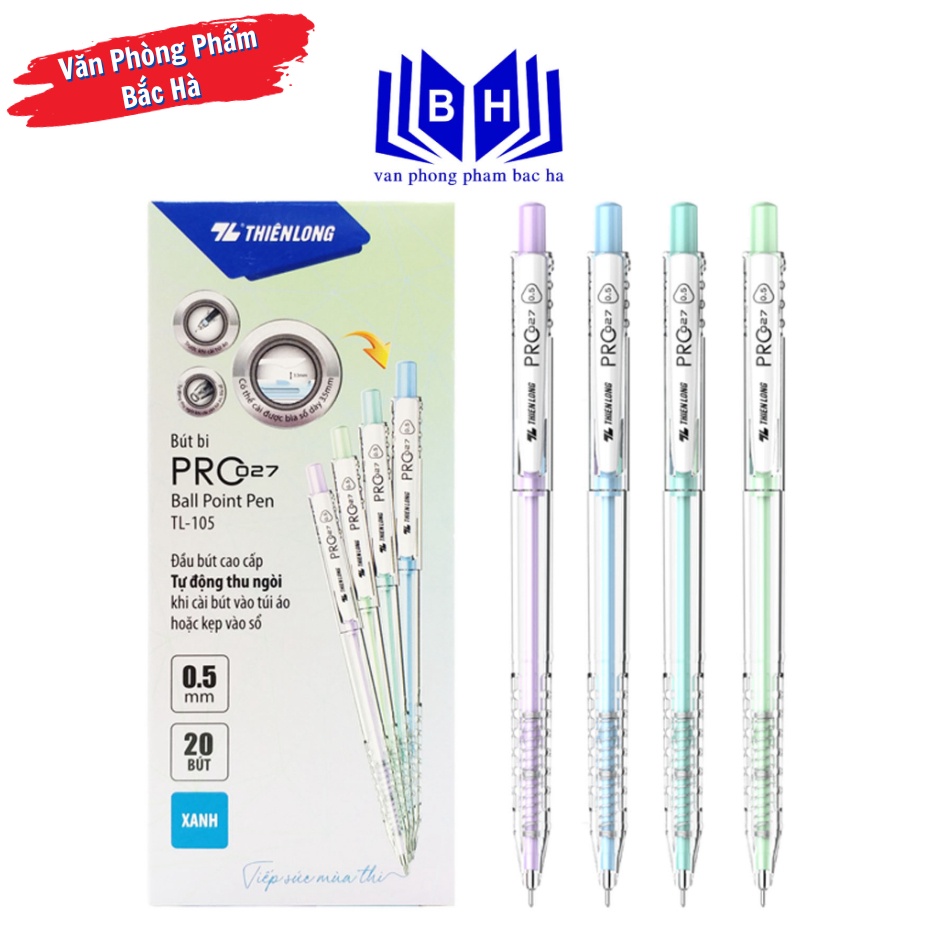Combo 5 Bút Bi TL-027 Pro - Thiên Long TL-105 ngòi 0.5mm | Shopee Việt Nam