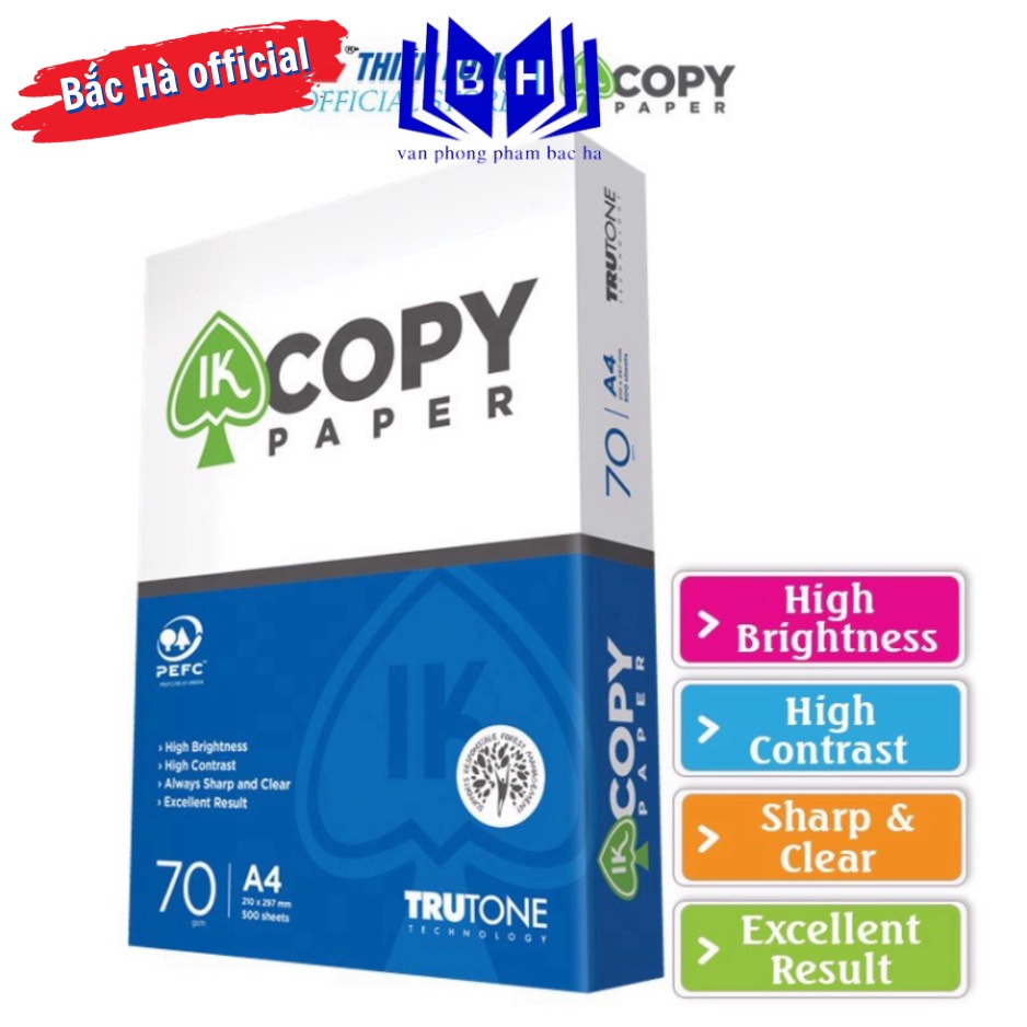 Giấy A4 70 gsm IK Copy (500 tờ) - Hàng nhập vào Indonesia (1 Ream) | Shopee Việt Nam