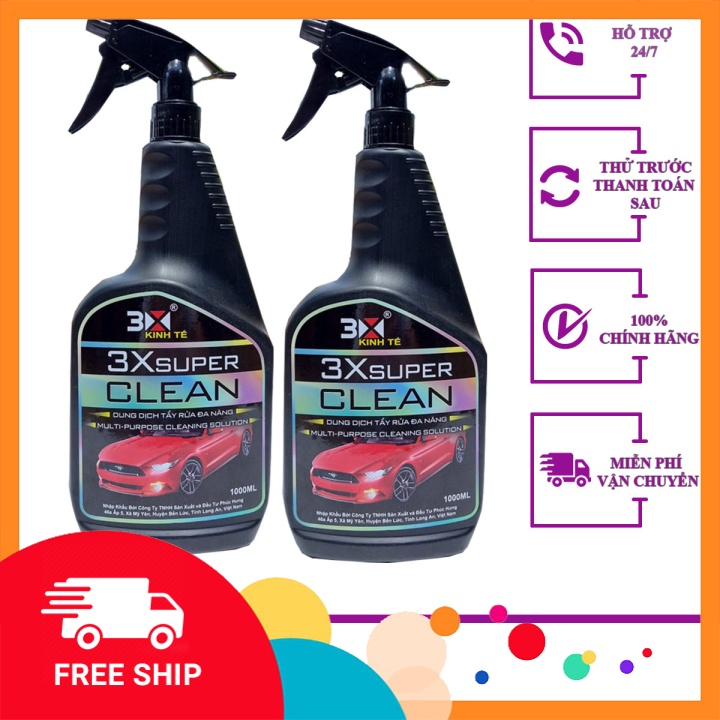(combo 2 chai) Dung dịch nước tẩy rửa xe máy, dầu nhớt 3x super clean ...