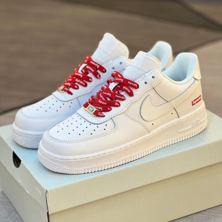 Giày thể thao AF1 Low Trip White Red Supreme/Af1 Full Trắng Dây Đỏ ...