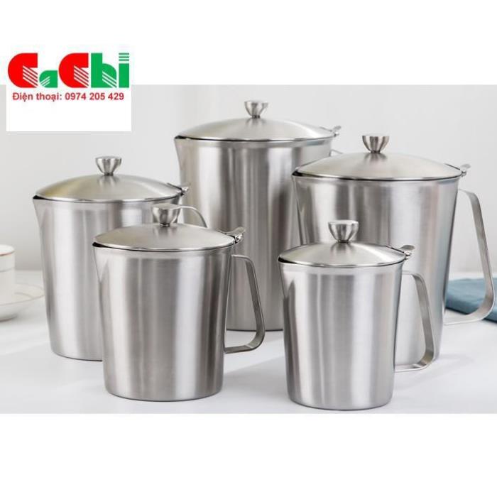 Ca inox chia vạch 500ml, 700ml, 1000ml, 1500ml, 2000ml có nắp | Shopee ...