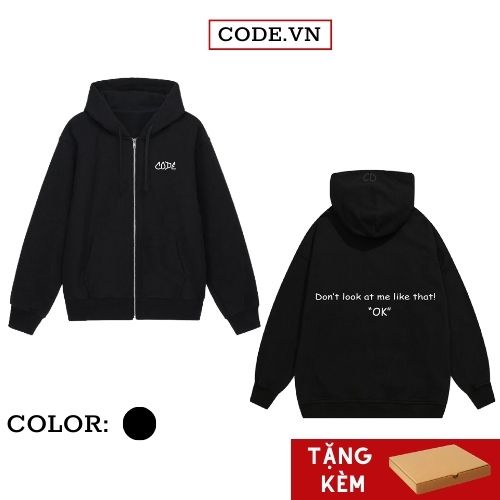 Áo khoác hoodie zip local brand Code vn basic nỉ bông cặp đôi unisex ...