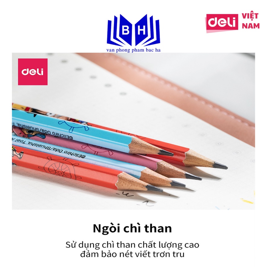 Combo 6 - 12 chiếc Bút chì One Piece 2B Deli EC021 ( C021 ) | Shopee ...