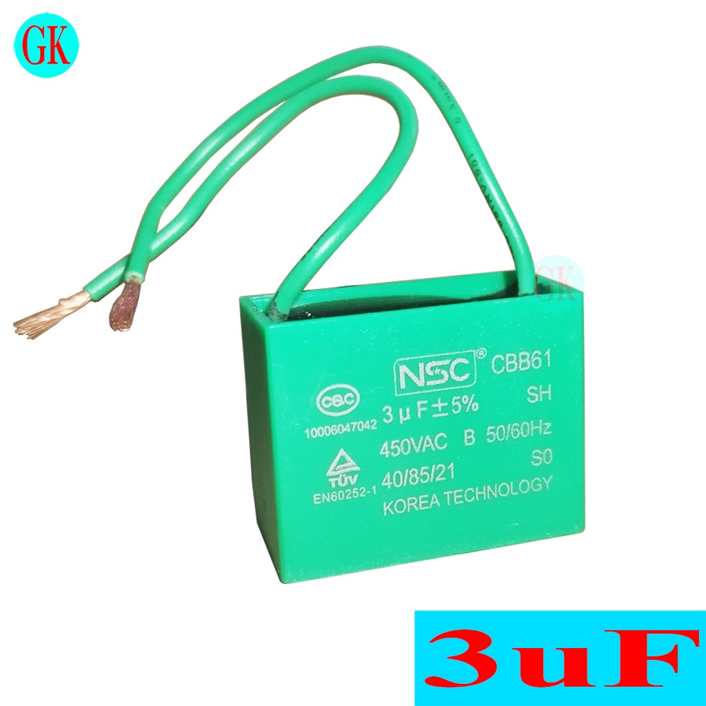 Tụ 3uF 450V NSC xanh dây [G7-T4-07] | Shopee Việt Nam