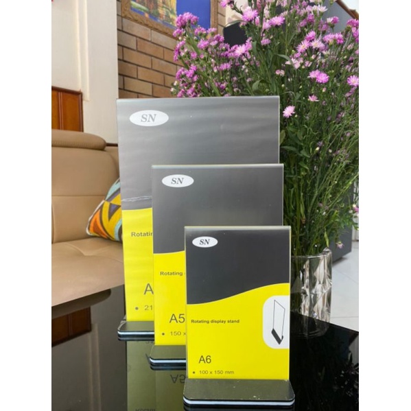 MENU ĐỂ BÀN MICA ĐẾ ĐEN BẰNG A4/A5/A6 - STANDEE ĐỨNG MICA 2 MẶT SN ...