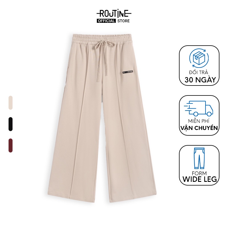 Quần Sweatpants Nữ Nỉ Túi Ốp Trước Ống Rộng Form Wide Leg - Routine ...