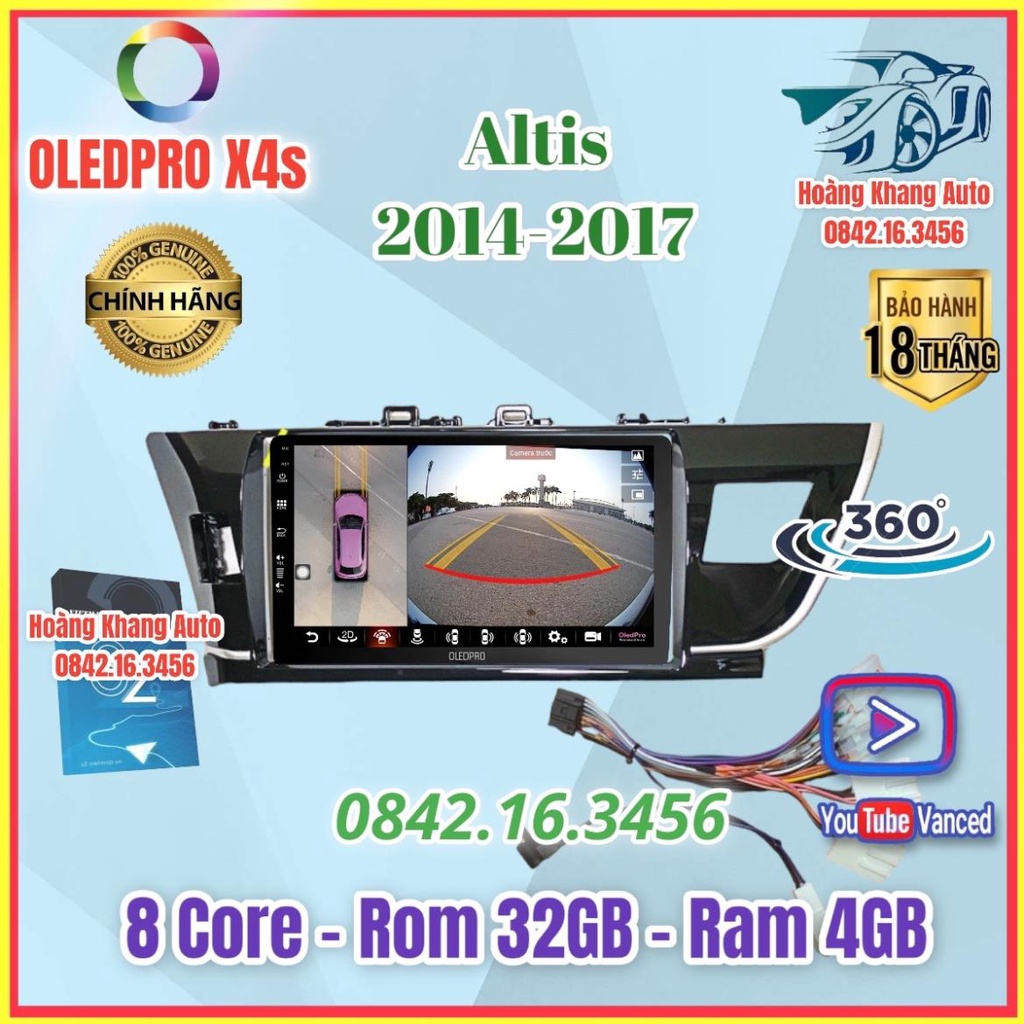 Màn Hình Android OLEDPRO X4s liền camera 360 cho xe Altis 2014 - 2017 ...