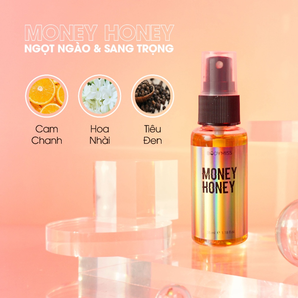 Chính Hãng Combo 3 Bodymist Nữ Hẹn Hò Money Honey Stop And Stare Care