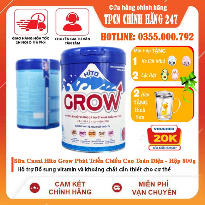 Sữa Canxi Hito Grow Phát Triển Chiều Cao Toàn Diện - Hộp 800g | Shopee ...