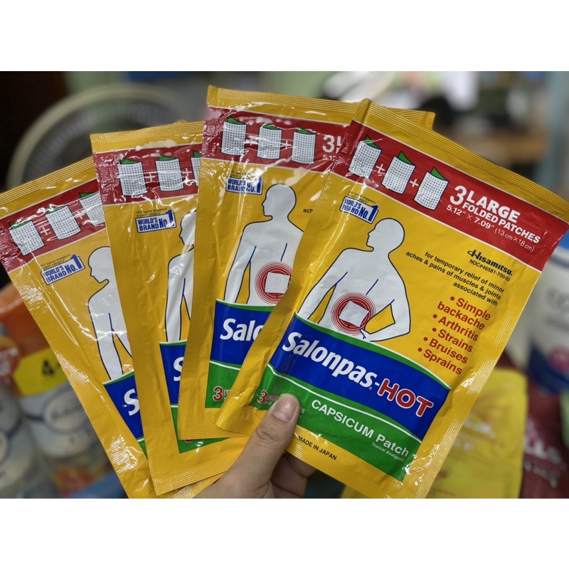 🔥Miếng dán salonpas-hot capsicum patch 3 count của Mỹ 🇱🇷 | Shopee Việt Nam