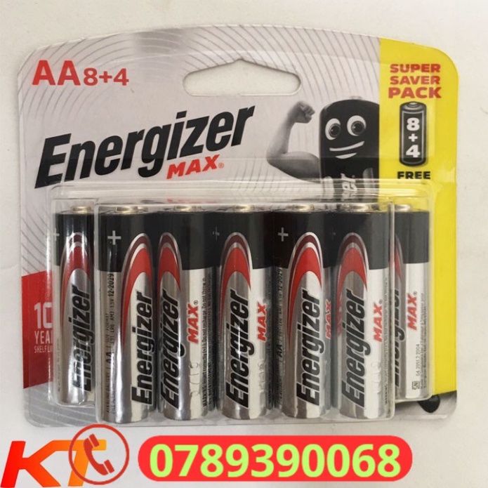 Pin AA Energizer Alkaline Max E91 LR6 (Vỉ 12 Viên). | Shopee Việt Nam