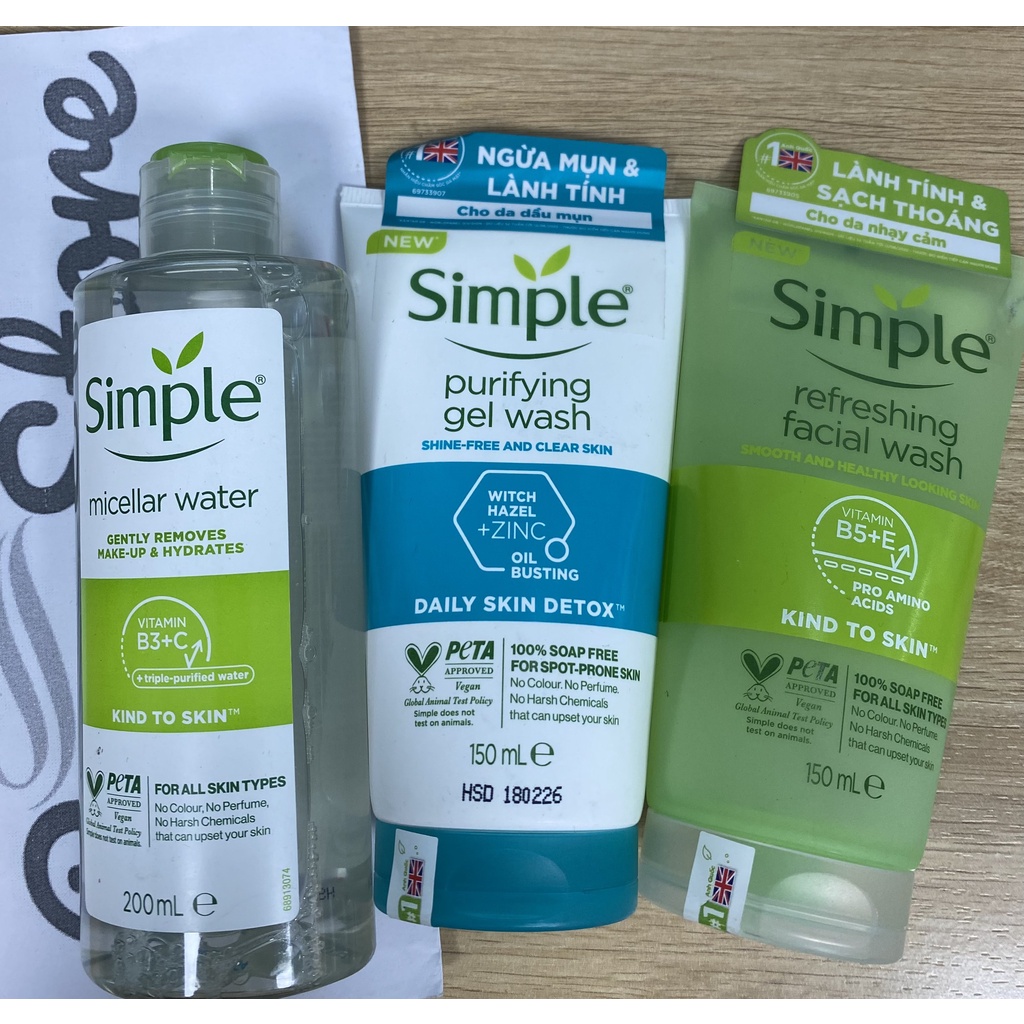 Gel rửa mặt SIMPLE Kind To Skin Refreshing Facial Wash 150ml / nước tẩy ...